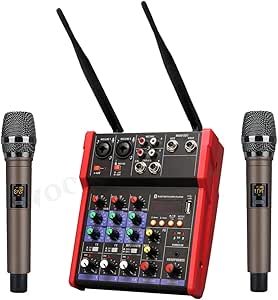 GHGHF audio amplifier Audio Dj Mixer 4 Channels Console with Wireless ...