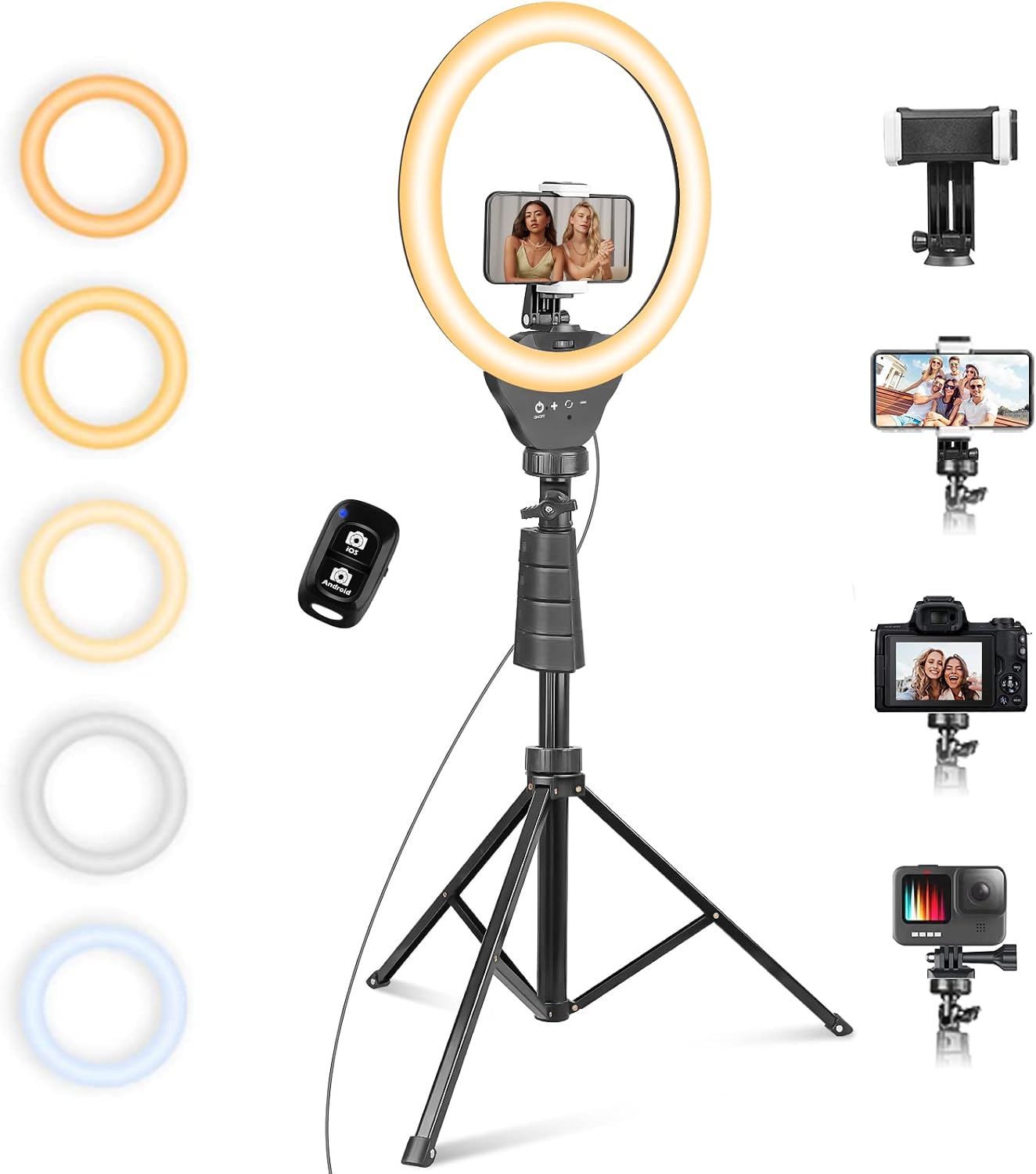 Amazon.com: Eicaus 12" Ring Light with Tripod Stand and Phone Holder ...