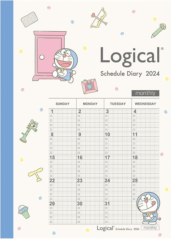 Amazon.co.jp: ナカバヤシ(Nakabayashi) 【2024年度版 手帳】 ナカバヤシ ロジカルダイアリー2024月間ノートタイプ／B6／I'm DorAemon NS ...