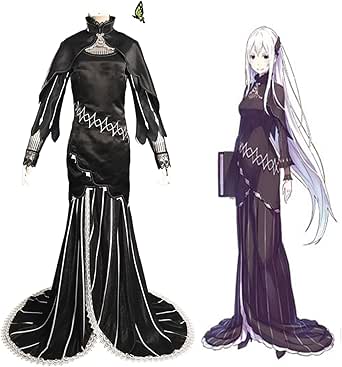 Amazon.co.jp: SCLYX Re:ゼロから始める異世界生活II 強欲の魔女 エキドナ コスプレ 衣装 リゼロ エキドナ コスプレ衣装 チャイナドレス風 ブラック 黒 蝶髪飾り付 ...