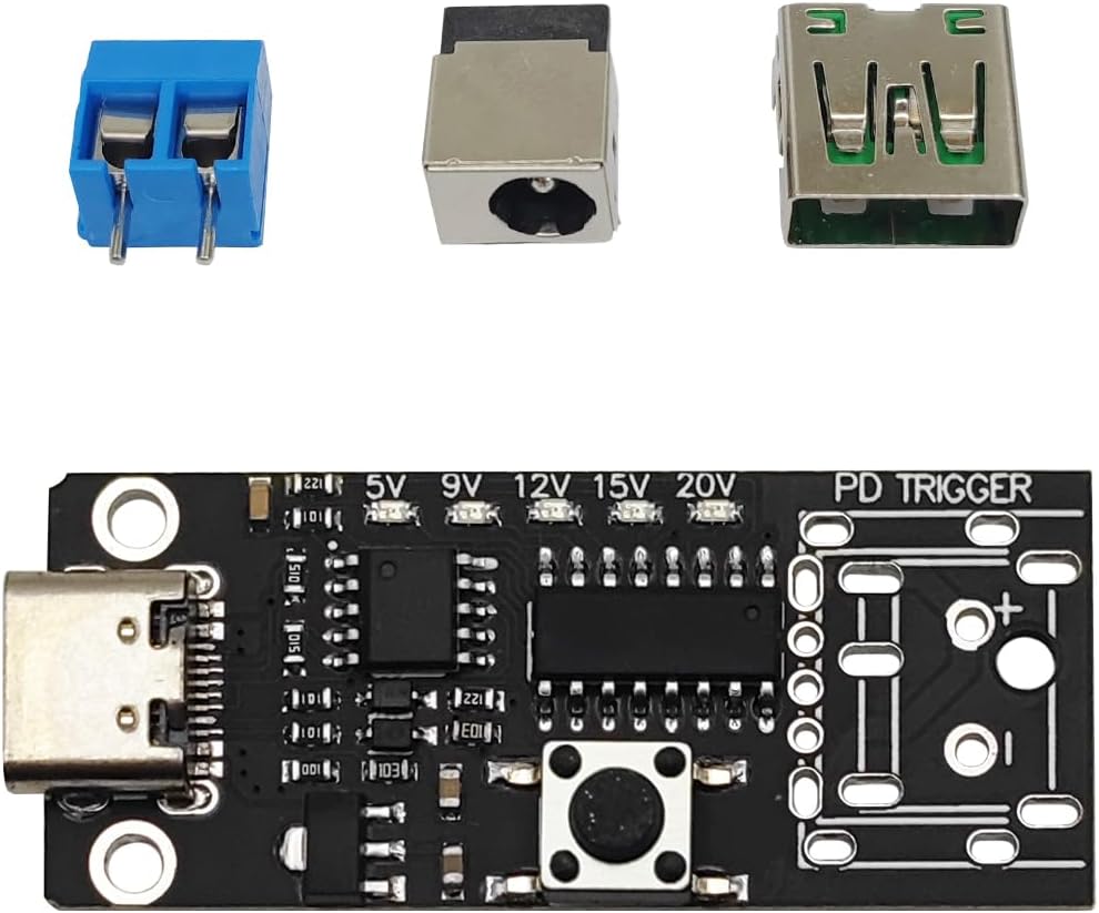 Amazon.com: USB-C QC PD3.0 Trigger Module Type-C Male Interface 5V 9V 12V 15V 20V 5A Adjustable ...