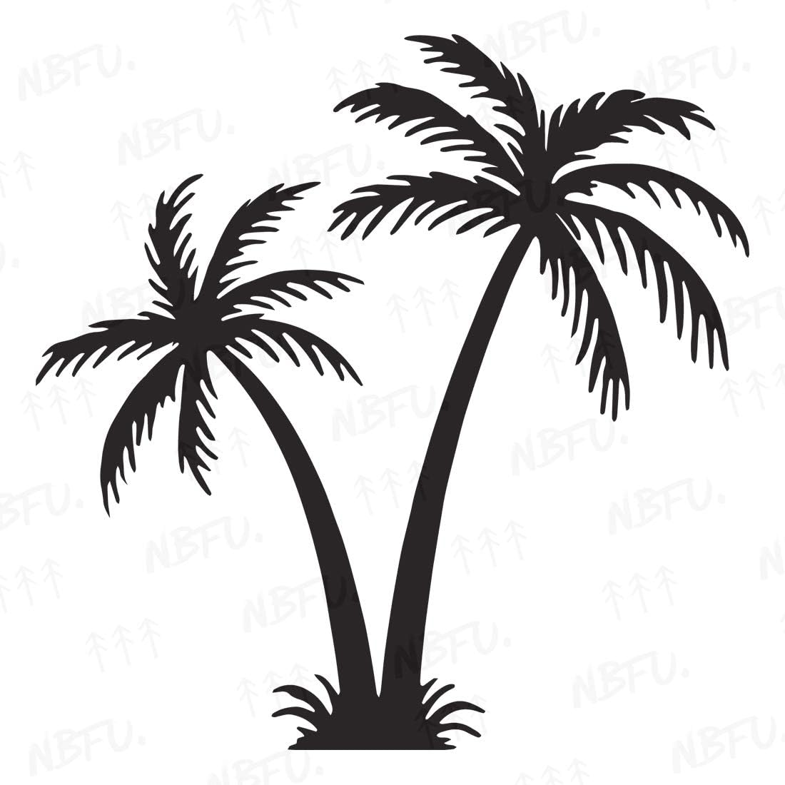 Amazon.com: NBFU Decals Palm Tree Tropical Aloha Summer 10 (Black) (Set ...