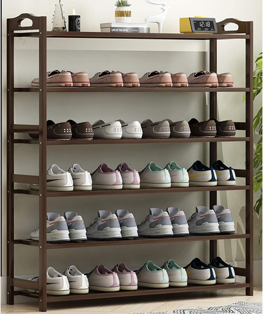 Amazon.co.jp: Wooden Shoe Rack, Bamboo Veranda, Storage Shelf, Space ...