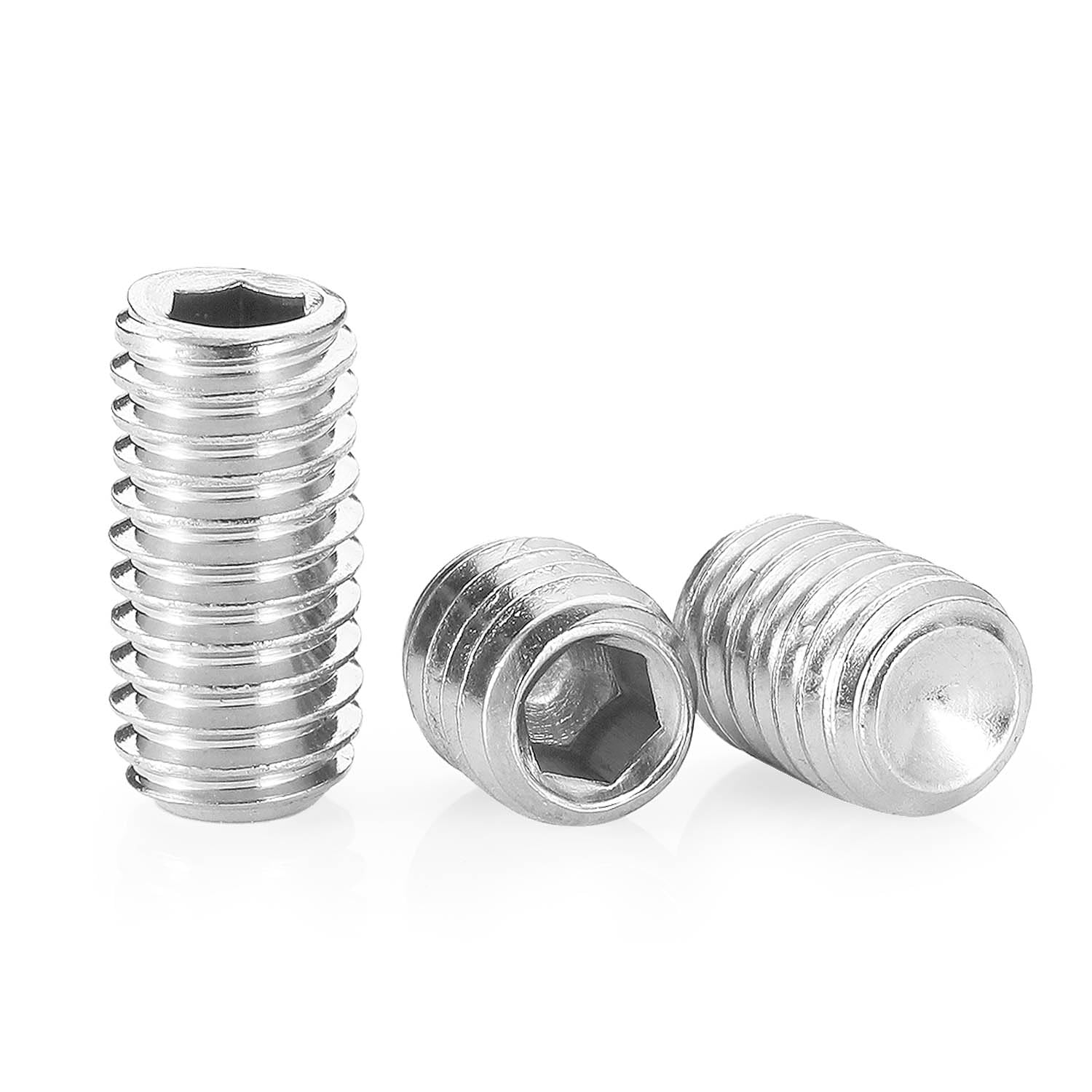 5/16-18 x 1/2" Hex Allen Head Socket Set Screws Grub Screw Bolts, 304 Stainless Steel Internal ...