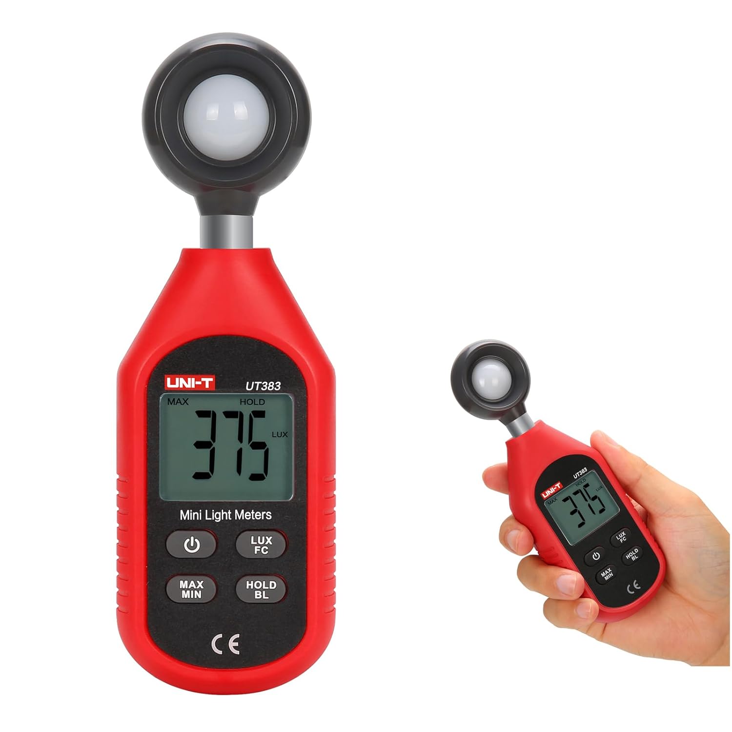 UNI-T UT383 Light Meter 200,000 LUX Digital Luxmeter Luminance Lux Fc ...