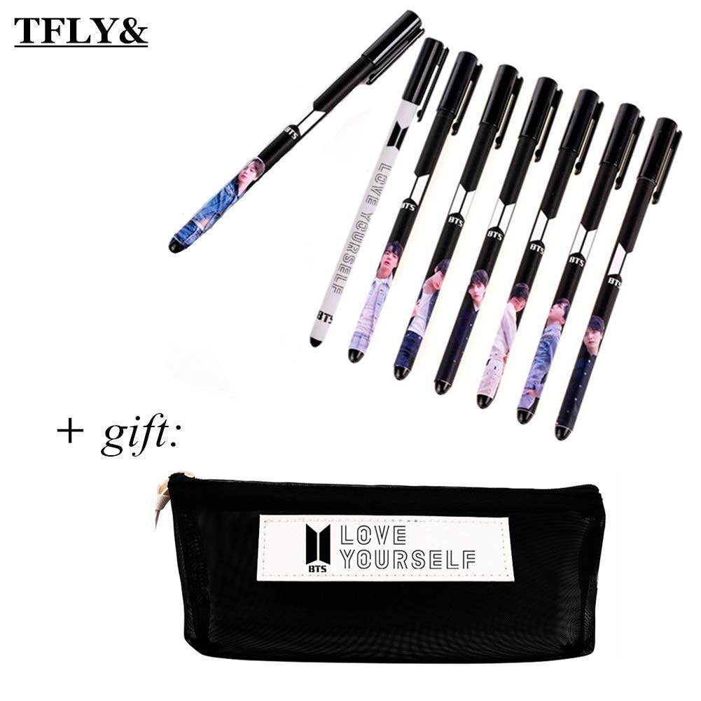 Buy BTS black Gel pen 8pcs bts Jimin bts Jin bts Suga bts Jungkook bts ...