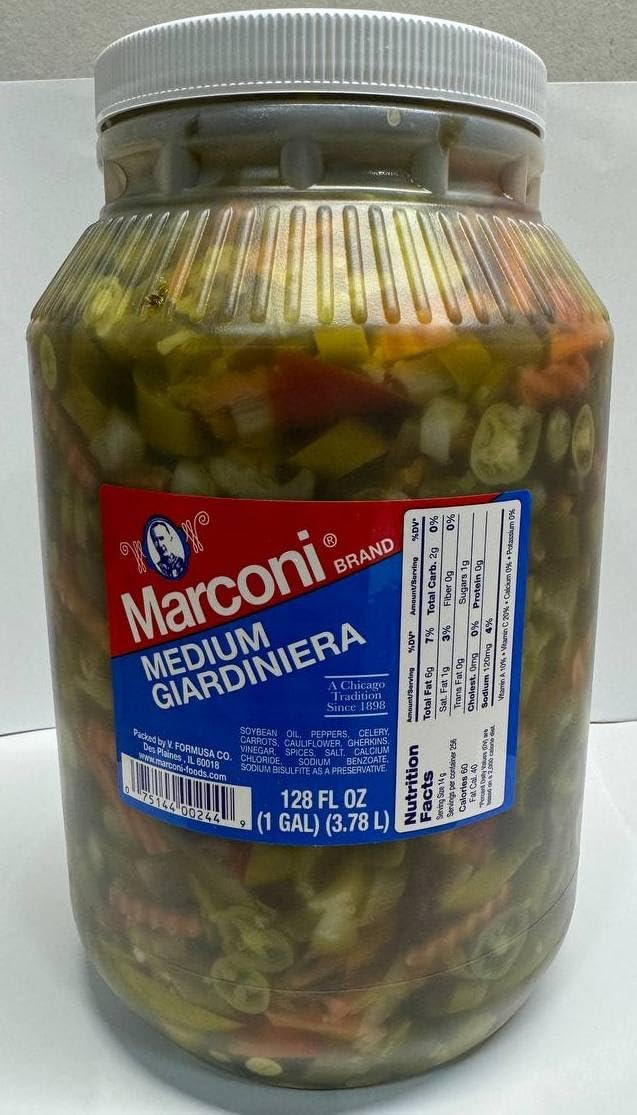 Amazon.com : Marconi - Medium Giardiniera - Gallon Plastic Jug ...
