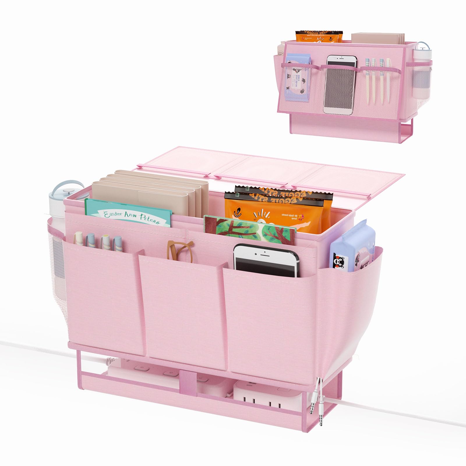 Amazon.com: Frjjthchy Bedside Caddy Bedside Organizer,Bed Caddy with 11 ...