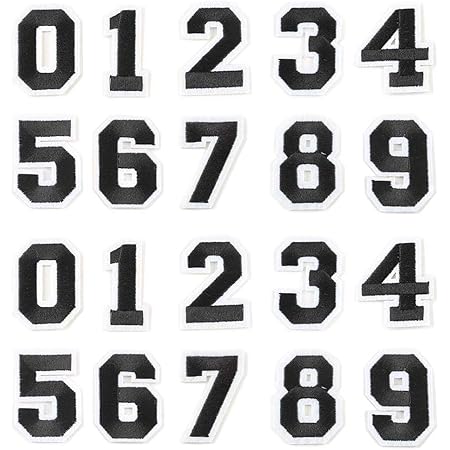 Amazon.com: TACVEL 40 Pieces Black Iron on Numbers Patches, Numbers 0-9 ...