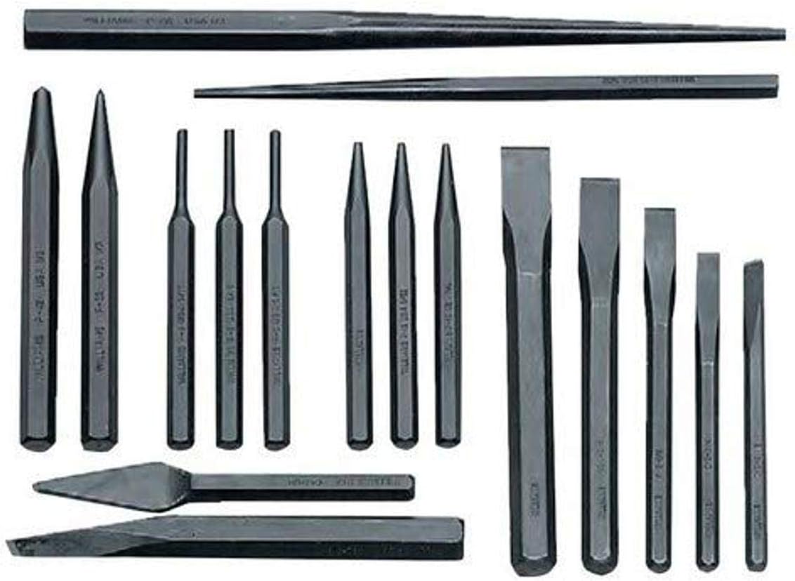 TEKTON Punch and Chisel Set, 20-Piece (Center, Solid, Pin, Chisel ...