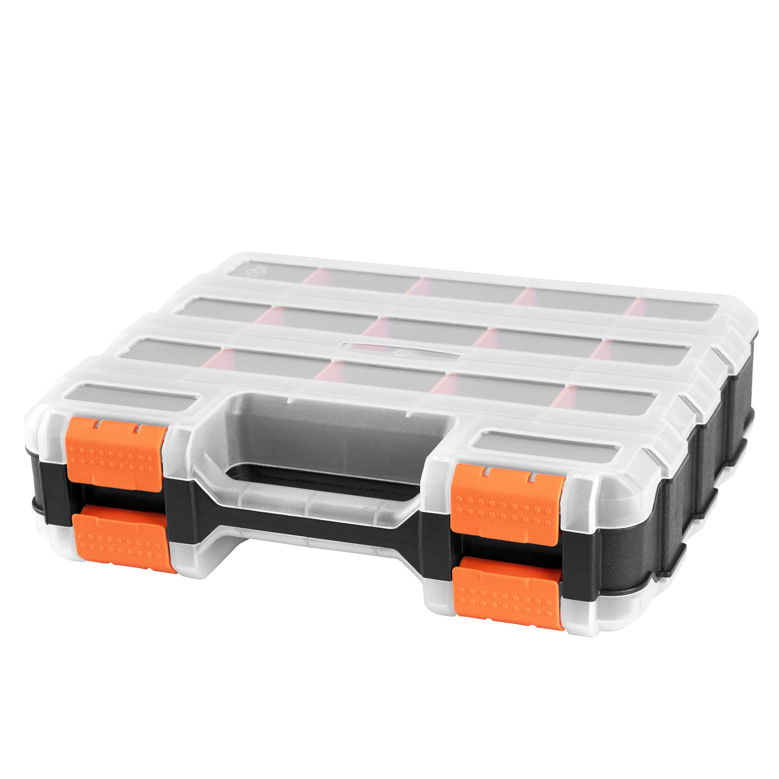 Linkidea Tool Organizer Box with 34 Compartment, Portable Double Sided ...