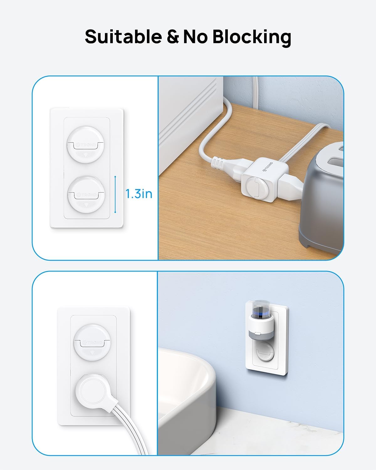 Snapklik.com : TROND Baby Proofing Outlet Covers, 60 Pack, 3 Prong ...