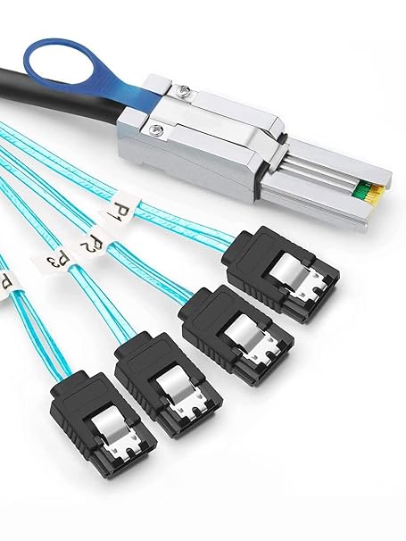 Amazon.com: CableCreation Mini SAS 26Pin (SFF-8088) Male to 4 SATA 7Pin ...