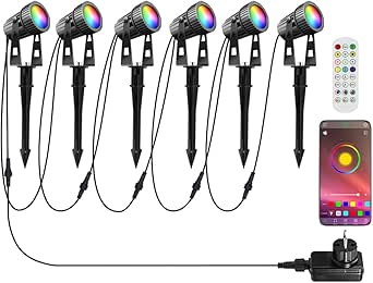 6 tuinverlichting LED tuinspot RGBW met app dimbaar Timer ...