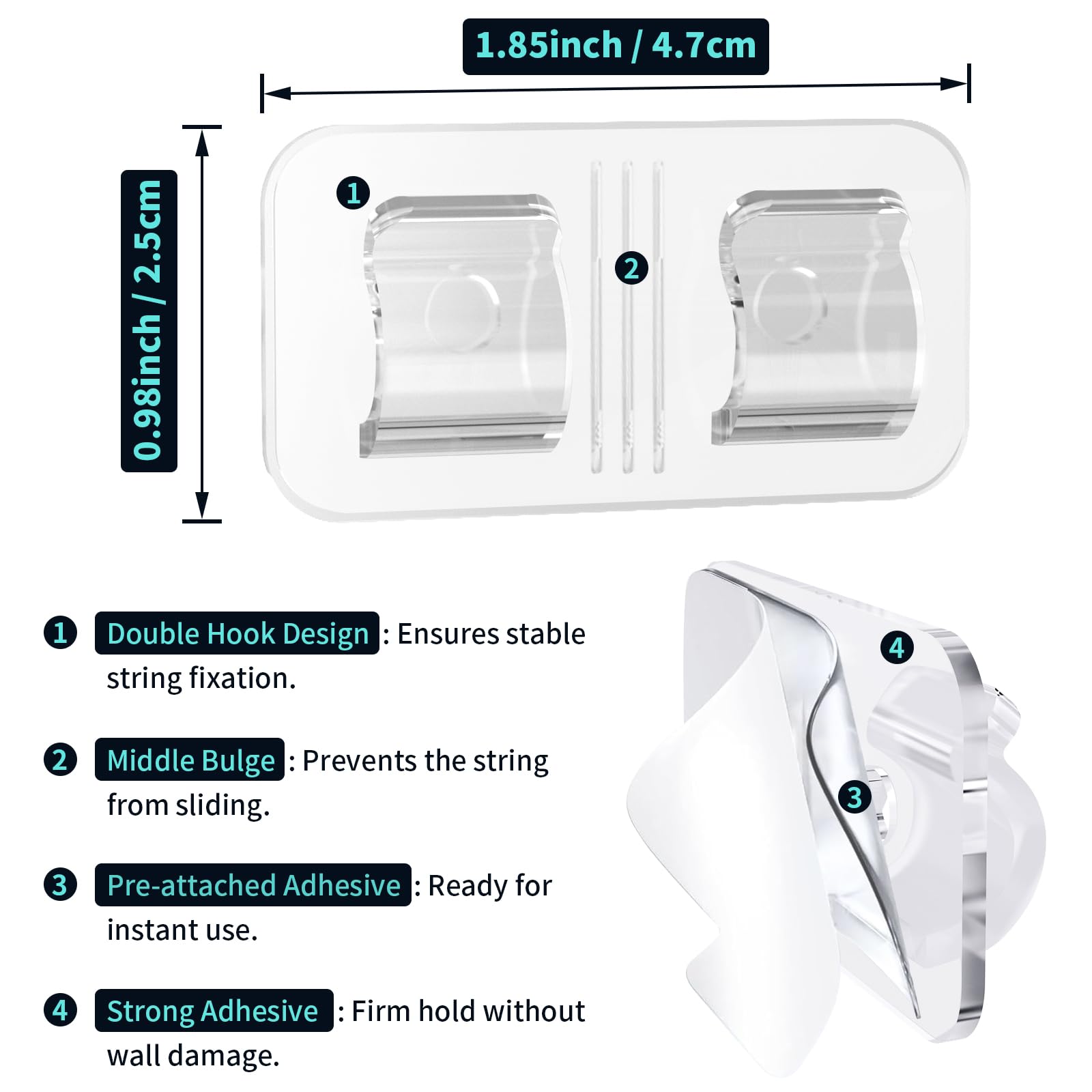 Snapklik.com : Heavy Duty Cable Clips For Outdoor String Lights 30PC