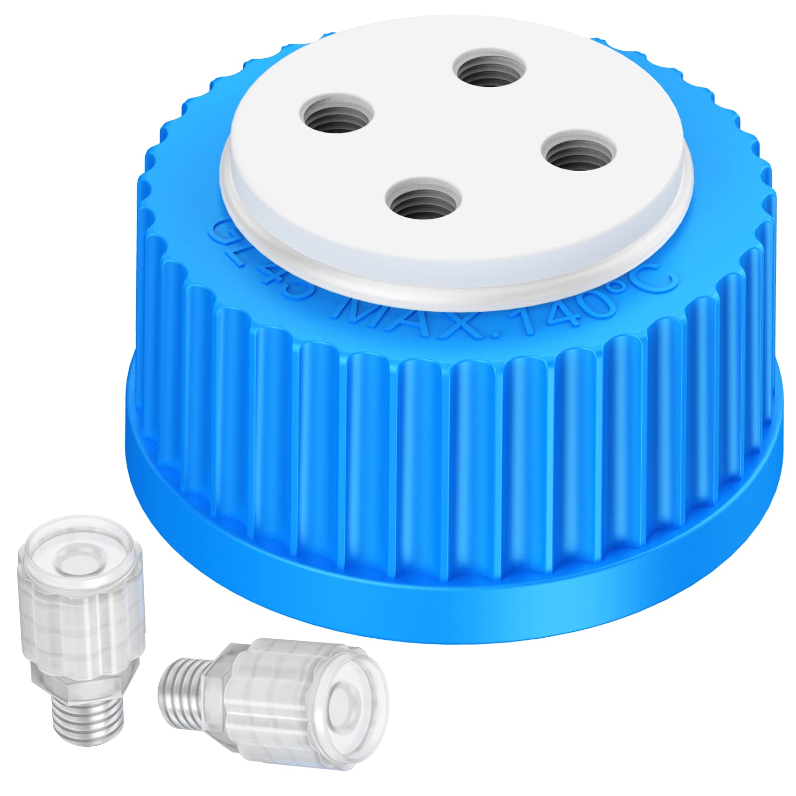Laboratory Safety Cap Ks-Tek Blue With 3 Hose Couplers - For 1/8 Inch ...