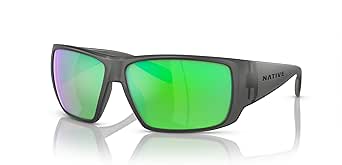 Amazon.com: Native Man Sunglasses Matte Smoke Crystal Frame, Green ...