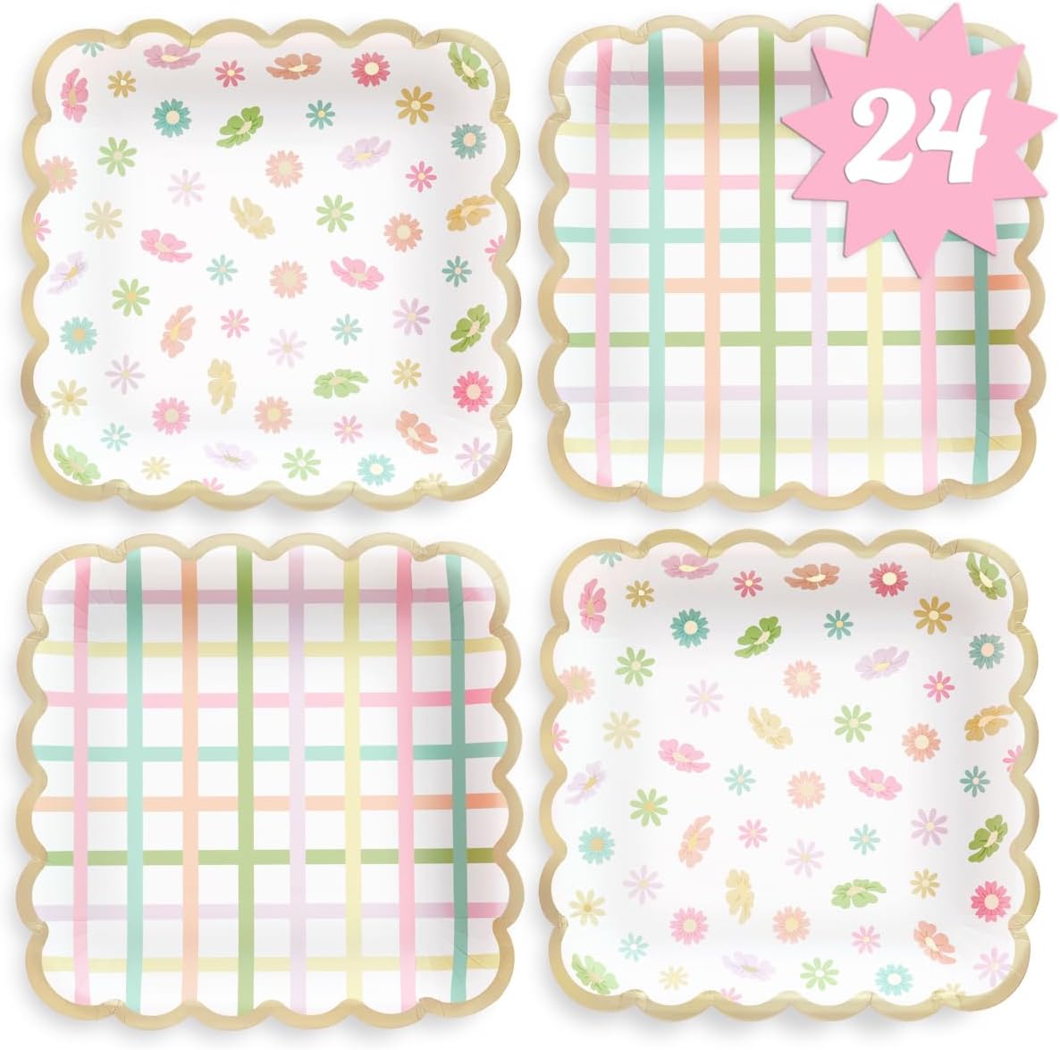 Amazon.com: xo, Fetti Holographic Foil Plates - 25 pack | Happy ...