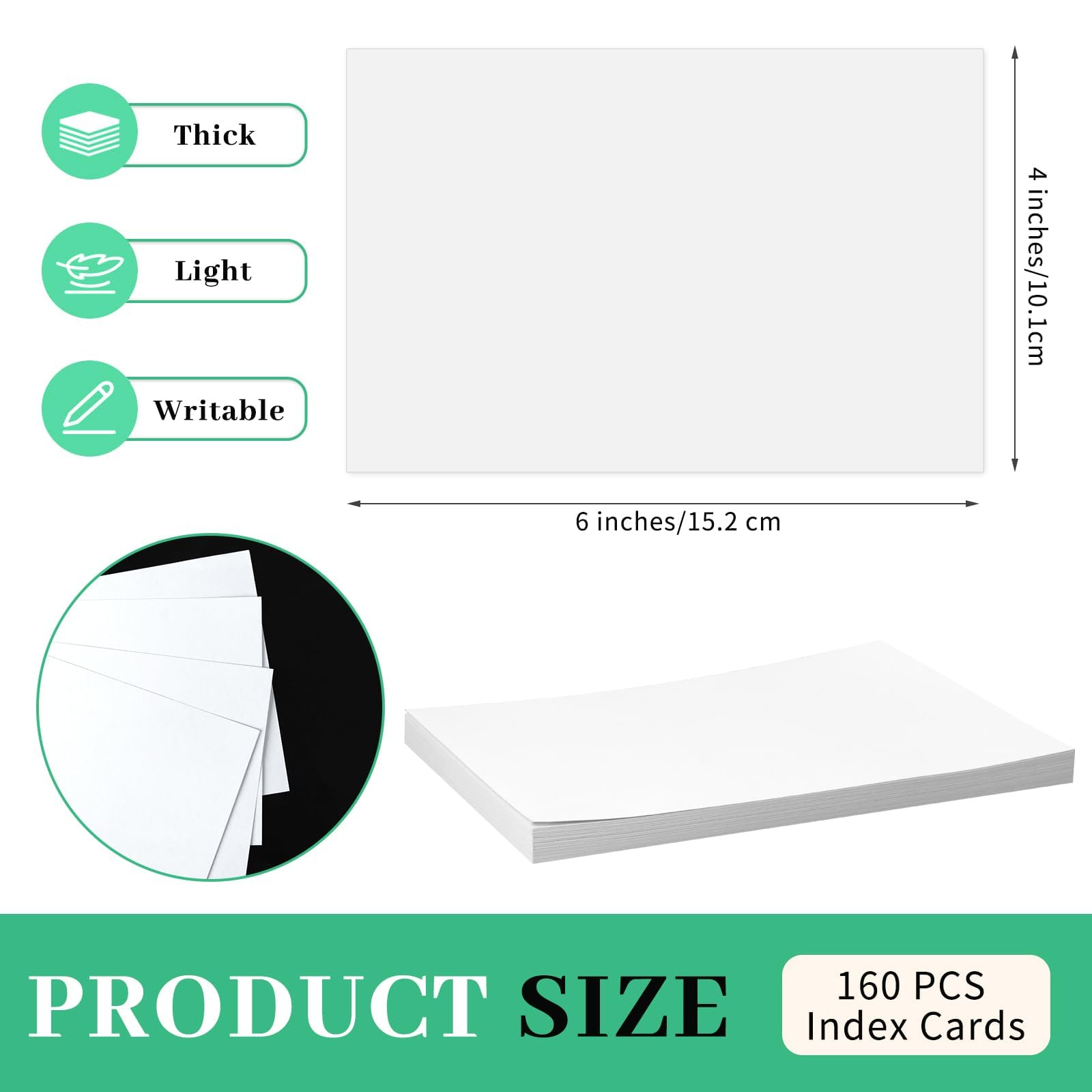 Snapklik.com : 160 PCS Index Card 4 X 6 Inches, 180 GSM Thick Flash ...
