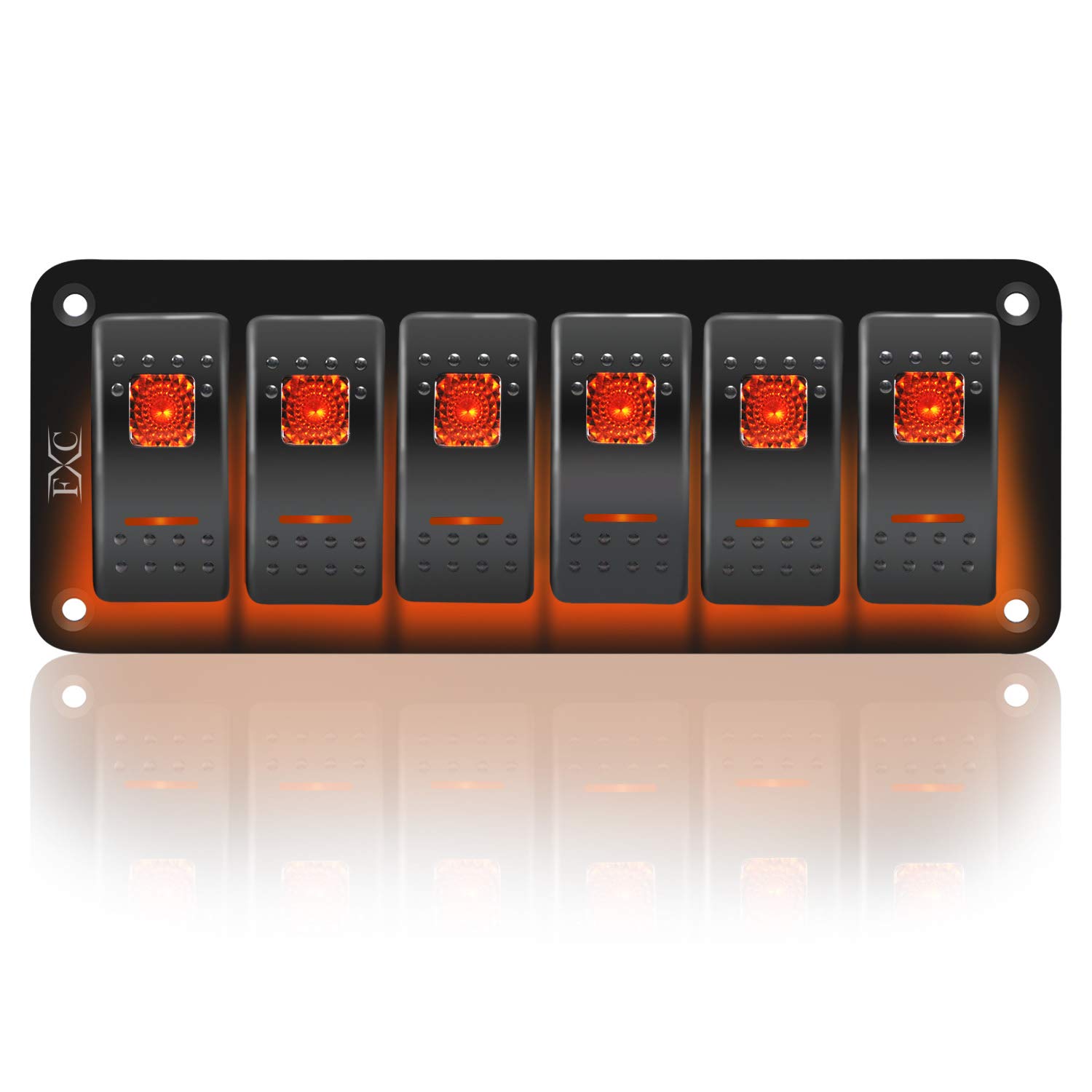 Snapklik.com : Rocker Switch Aluminum Panel 6 Gang Toggle Switches Dash ...