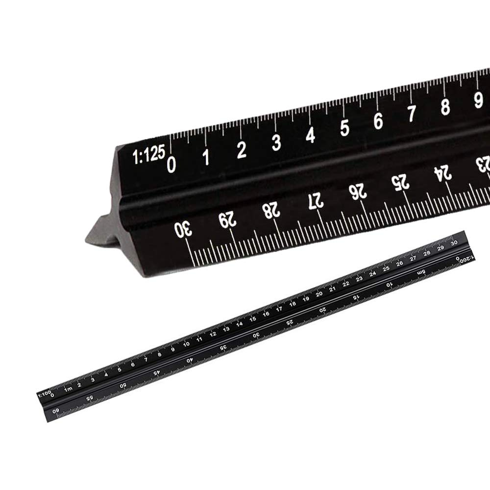 Winibula 30cm Metric Scale Ruler Architectural Triangular Ruler ...