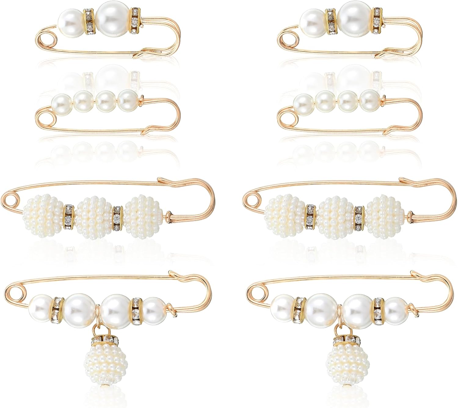 Amazon.com: 8 Pcs Fashion Pearl Brooch Pins, Safety Pins Sweater Shawl ...