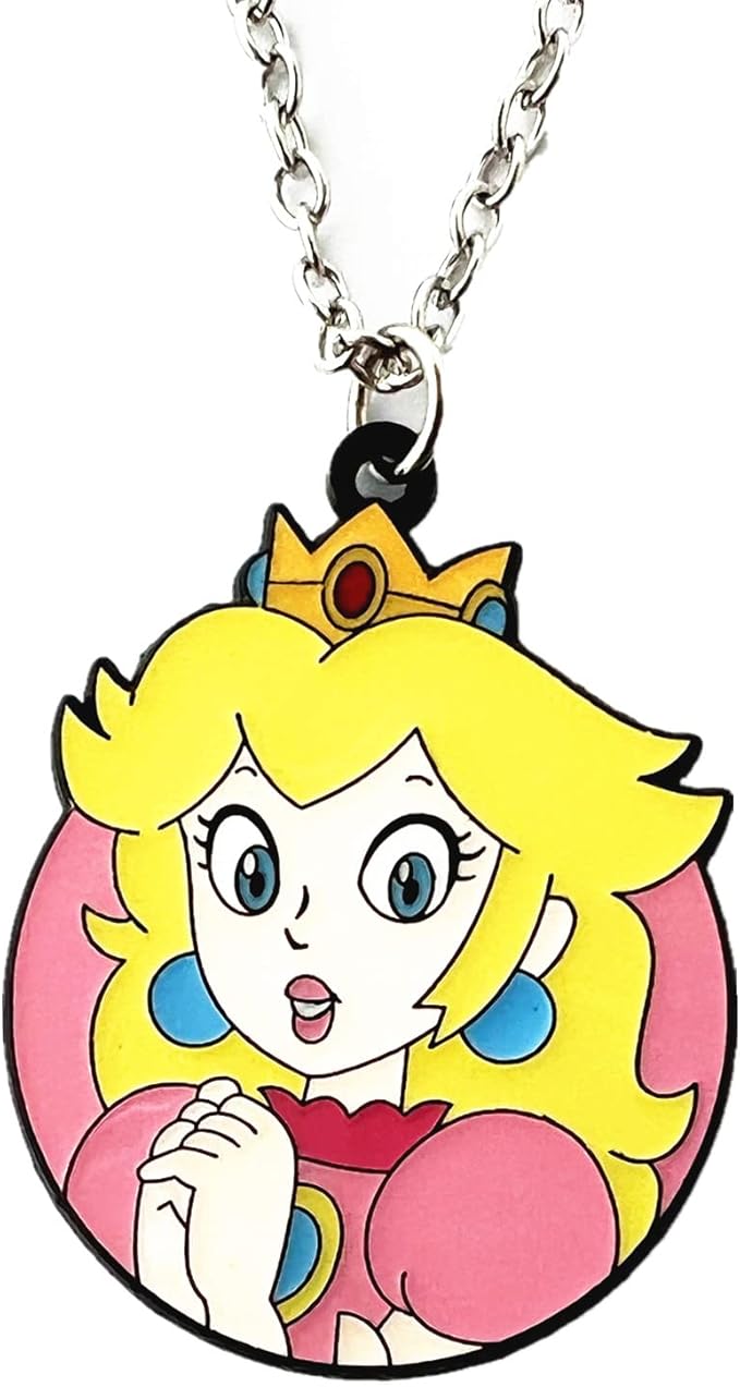 Amazon.com: JDHFJFH Princss Peach Necklace Metal Anime Gifts Supe Mario ...