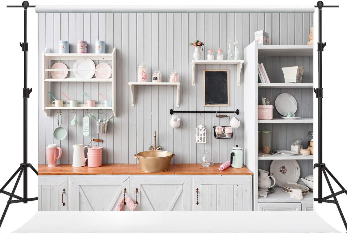 Amazon.com : BELECO 7x5ft Fabric Old Kitchen Backdrop for Photography ...