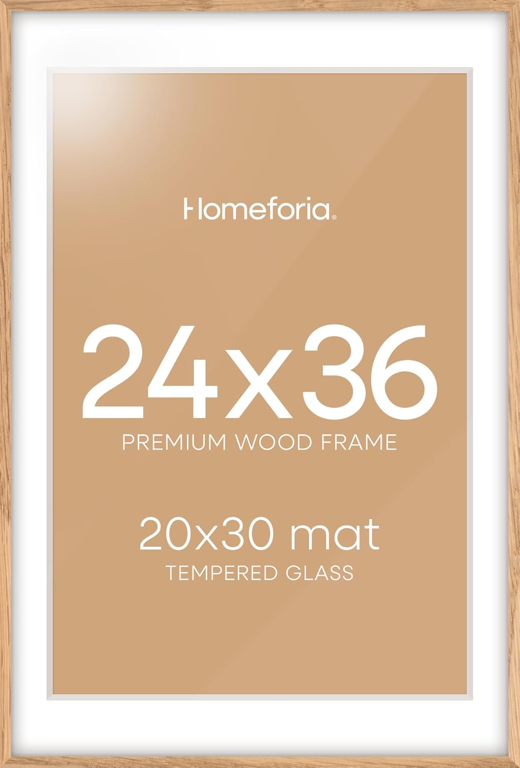 Homeforia 24x36 Poster Frame Wood, High End Natural Oak 24 x 36 Large ...