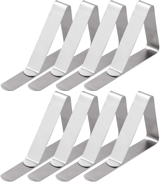 Tablecloth Clips, 8 PCS Stainless Steel Triangular Picnic Table Clips ...
