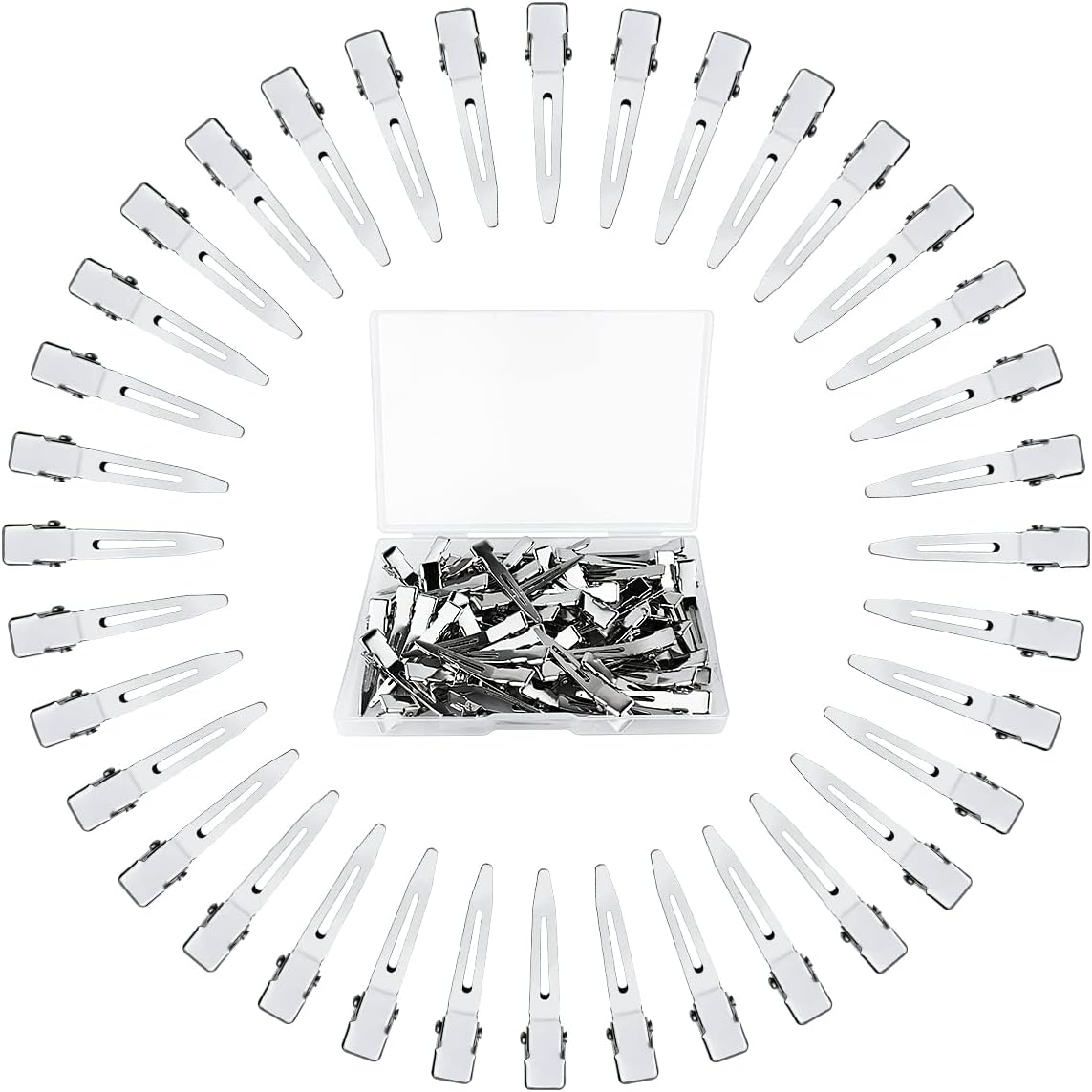 Amazon.com : Tenalleys 50 Pcs 1.77Inch Black Metal Duck Bill Hair Clips ...