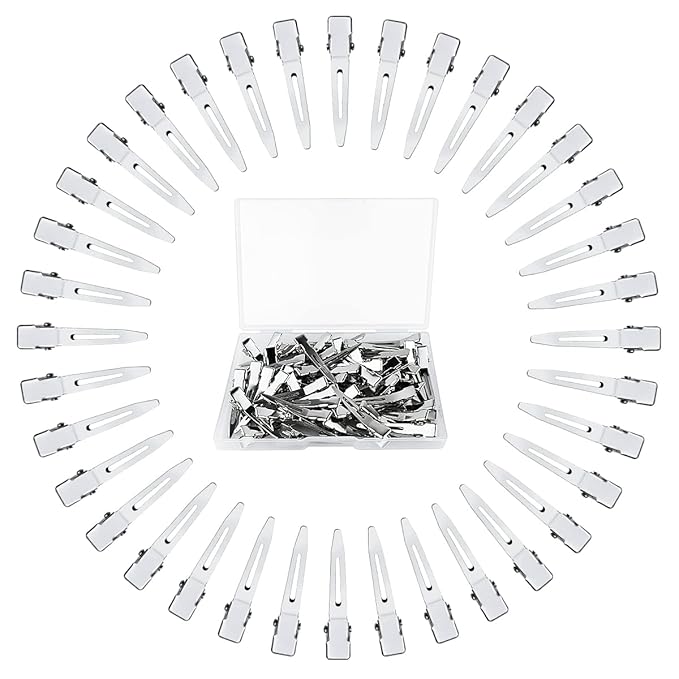 Amazon.com : Tenalleys 50 Pcs Metal Duck Bill Hair Clips, Silver Single ...