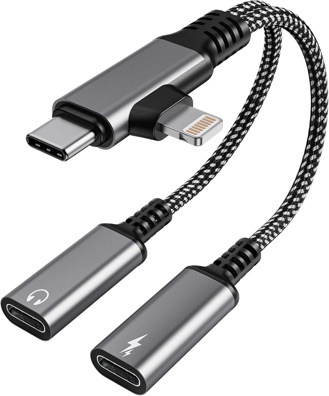 Amazon.com: USBC Splitter 1 in 2 Out USB C Headphone and Charger ...