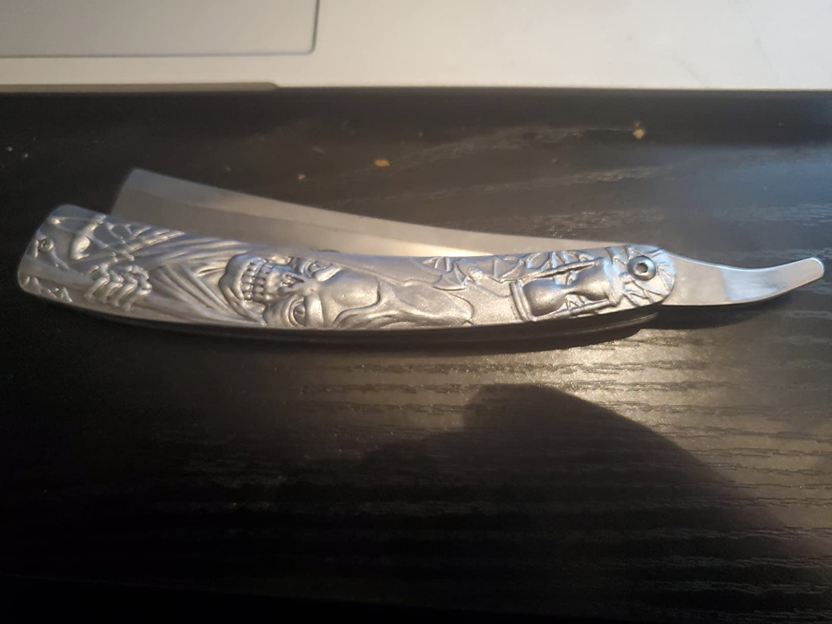 Amazon.com: Straight Razor Pocket Knife 10" dark side blade barber ...