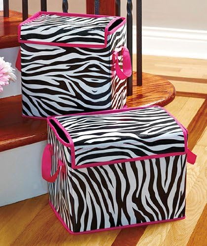 Amazon.com: Zebra Storage Covered Bin Set - 2 Pieces! : Home & Kitchen