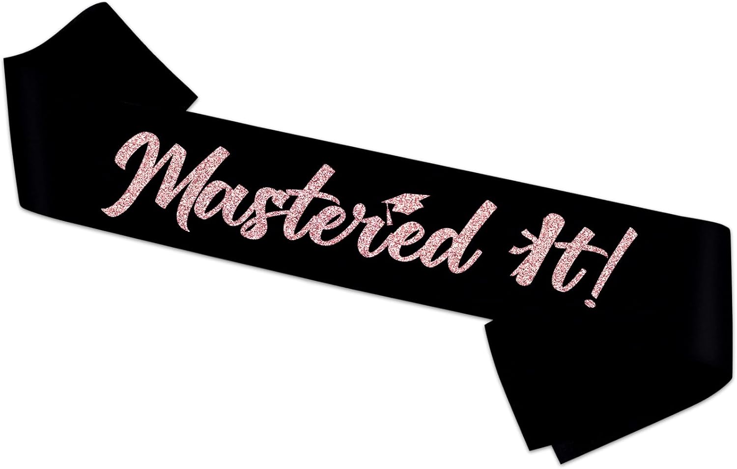 Amazon.com: Mastered It Sash, Black Sash with Rose Gold Foil Class of ...