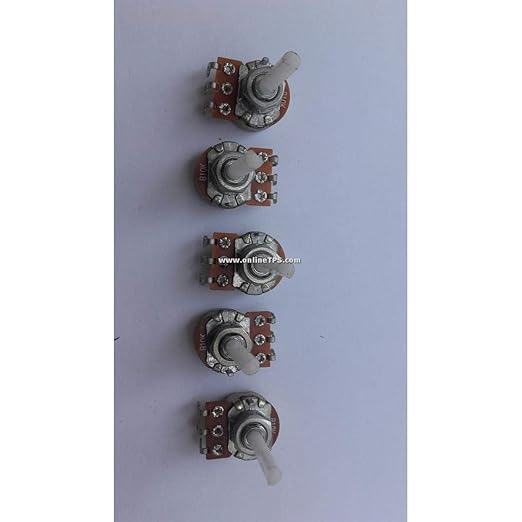 10-Pack 22k Ohm Rotary Potentiometer - Single Deck, Plastic Shaft ...