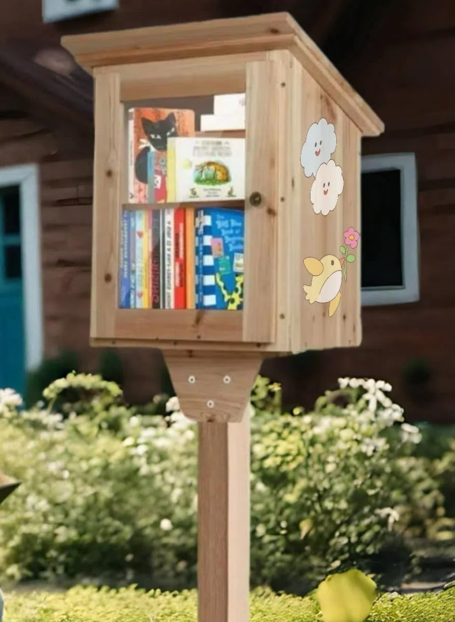 Amazon.com: Full Size Outdoor Library Box - Natural Wooden Book Cabinet ...