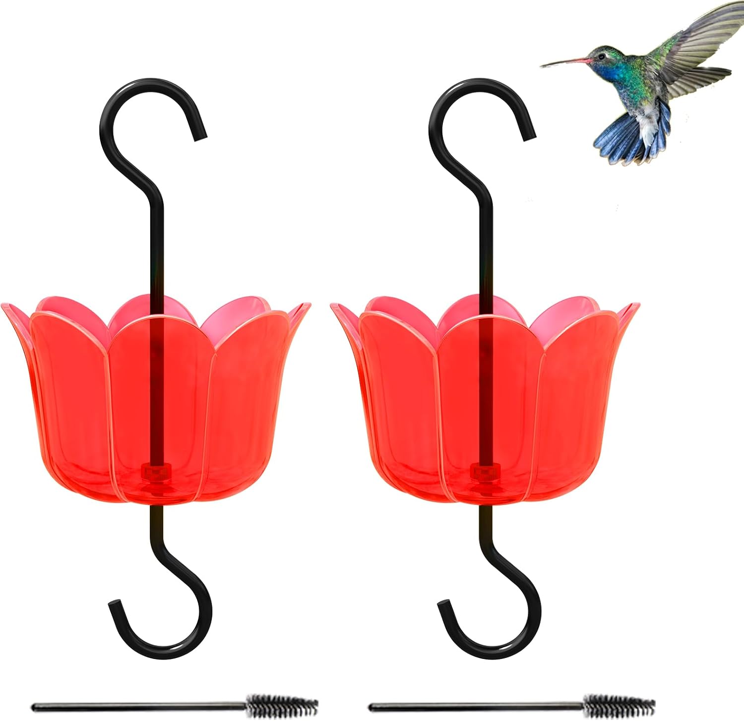 Amazon.com : 6 OZ x 2 Ant Moat for Hummingbird Feeders, Red Flower ...