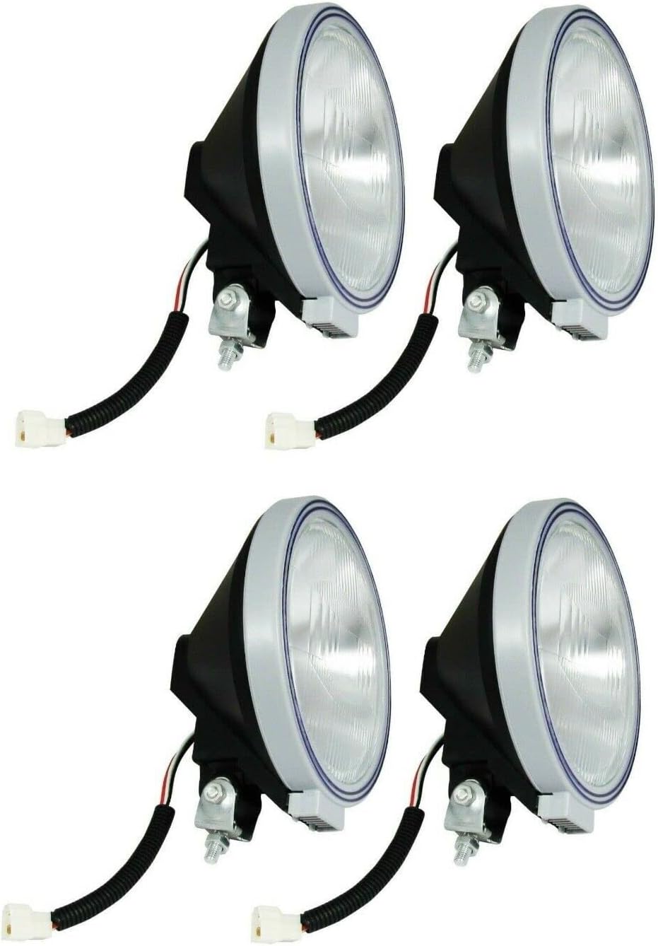 4 pcs Rally Sport Giant Round Driving Halogen Spot Lamp Lights 12V 4x4 ...