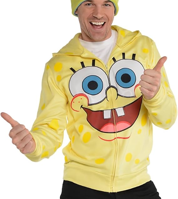 Costumes USA Spongebob Squarepants Zip-Up Costume Hoodie (Adult S/M ...