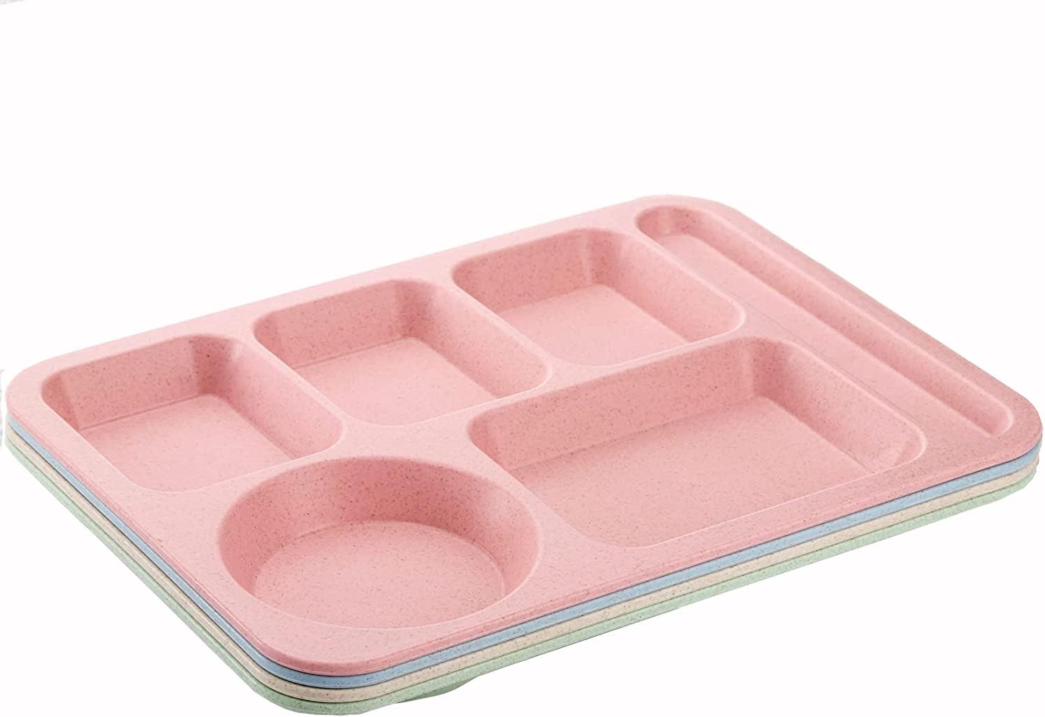 Amazon.com | 4Pcs Unbreakable Divided Plate,14inch Reusable Plastic ...