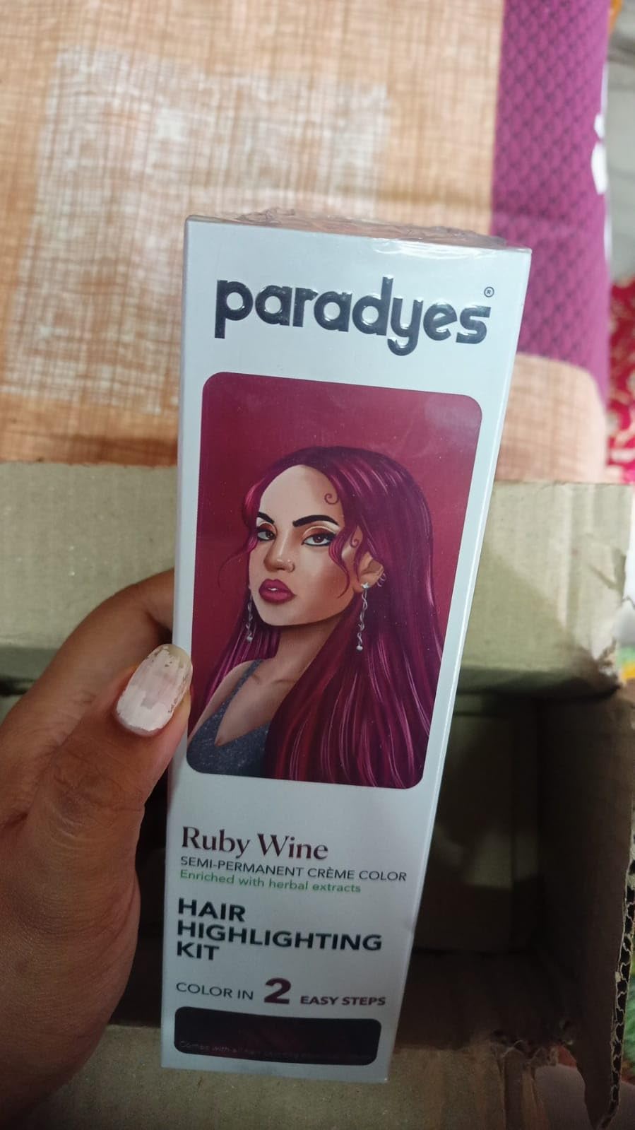 Paradyes Ammonia Free Ruby Wine Semi-permanent Hair Color Highlighting Kit Enriched with Herbal ...