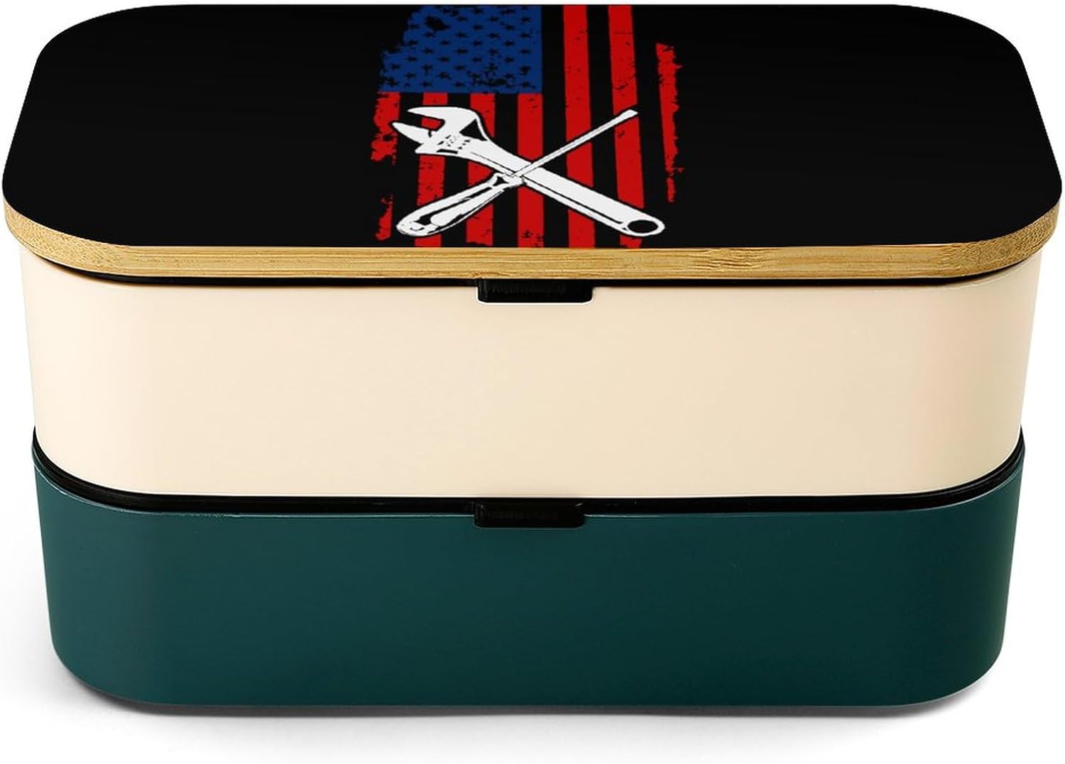 Amazon.com: Mechanic American USA Flag Bento Box Adult Lunch Box Double ...
