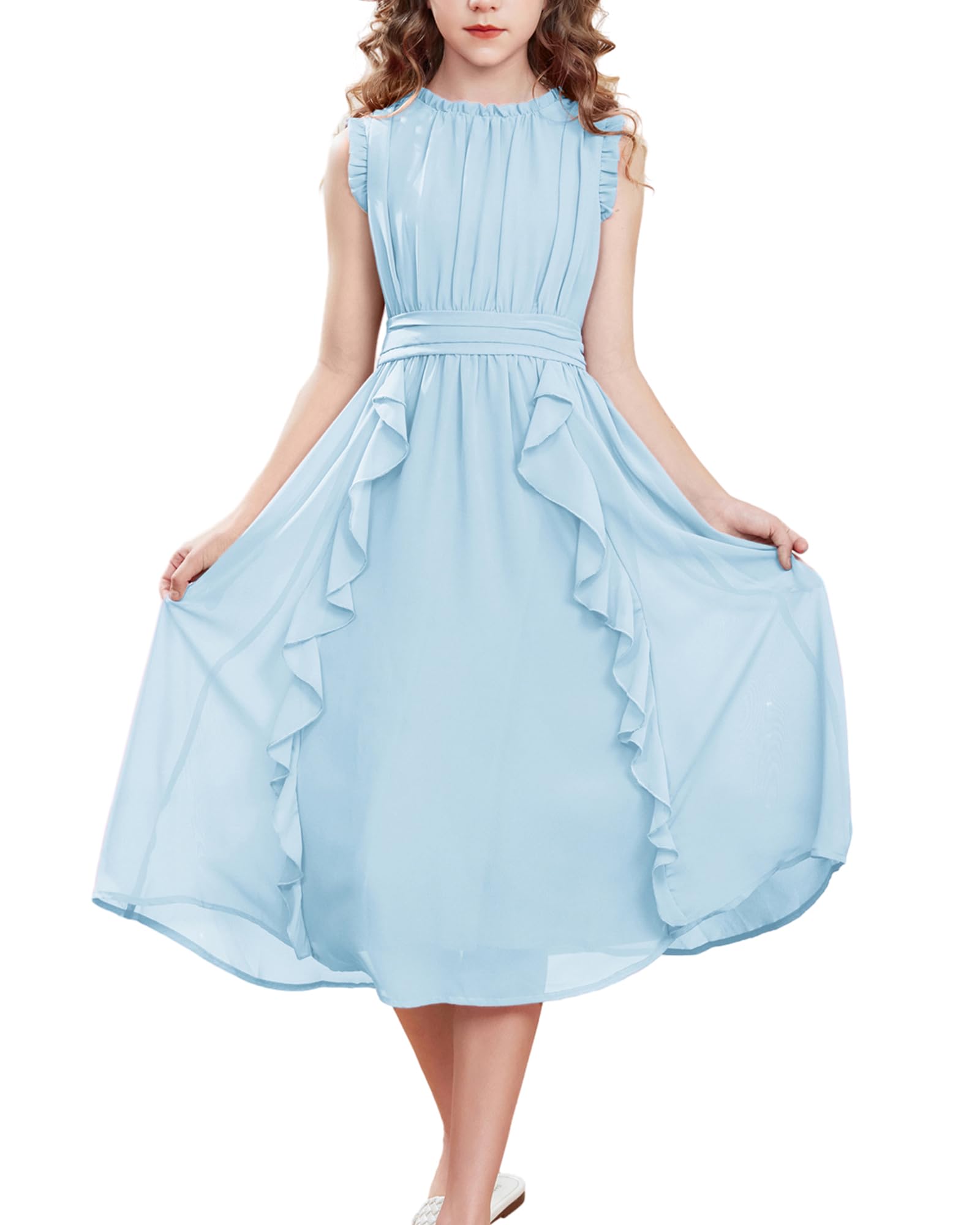 Amazon.com: GRACE KARIN Girls Party Dress Ruffle Sleeveless Special ...