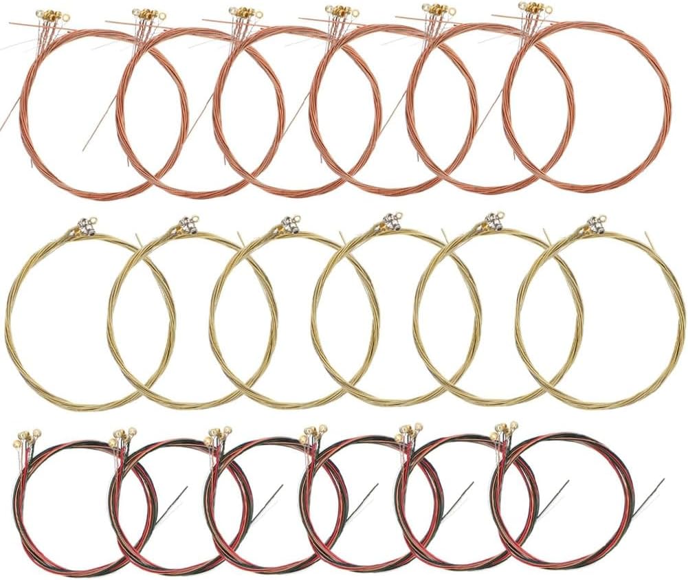 Aufondof 3-Pack Acoustic Guitar Strings Sets of 6 (Gold, Brass ...