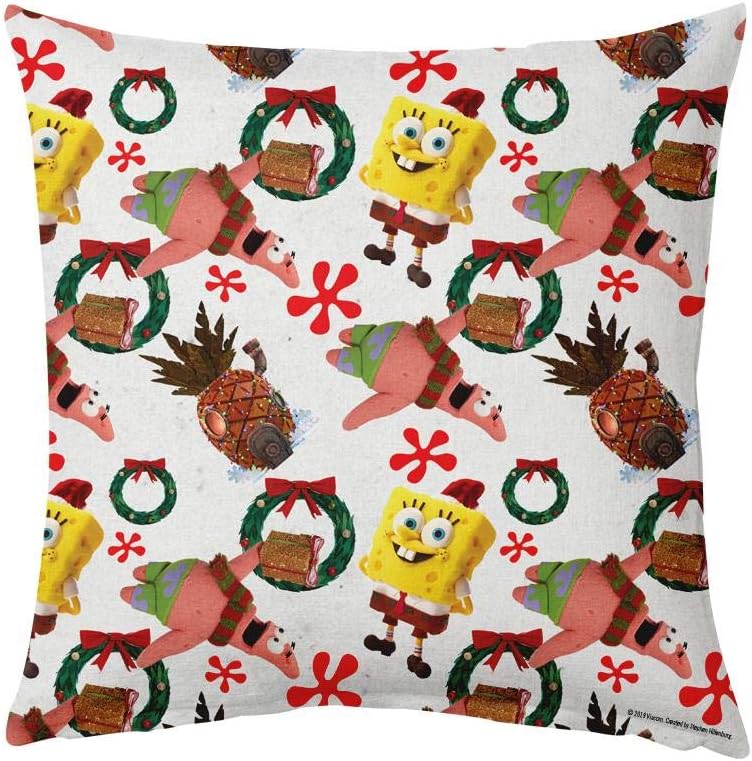 Amazon.com: Spongebob and Patrick Holiday Pillow - 16" x 16" : Home ...