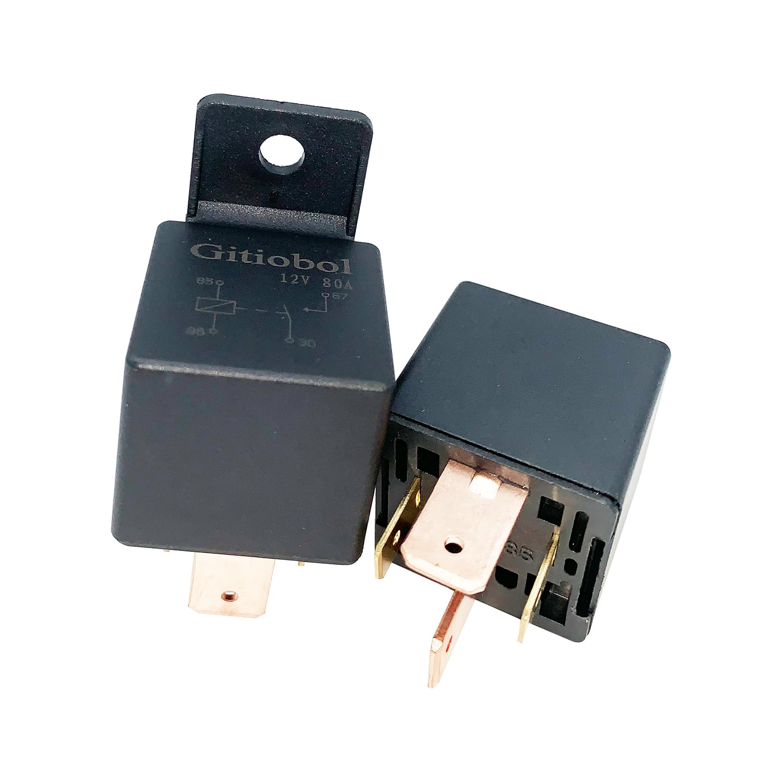 Amazon.com: Gitiobol 2 Pack 12V 80A 4-PIN SPST Automotive Relay,Car ...