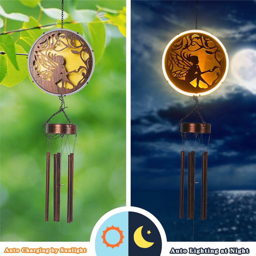 Snapklik.com : DREAMSKIP Solar Wind Chimes Outside, Deep Tone Hanging ...