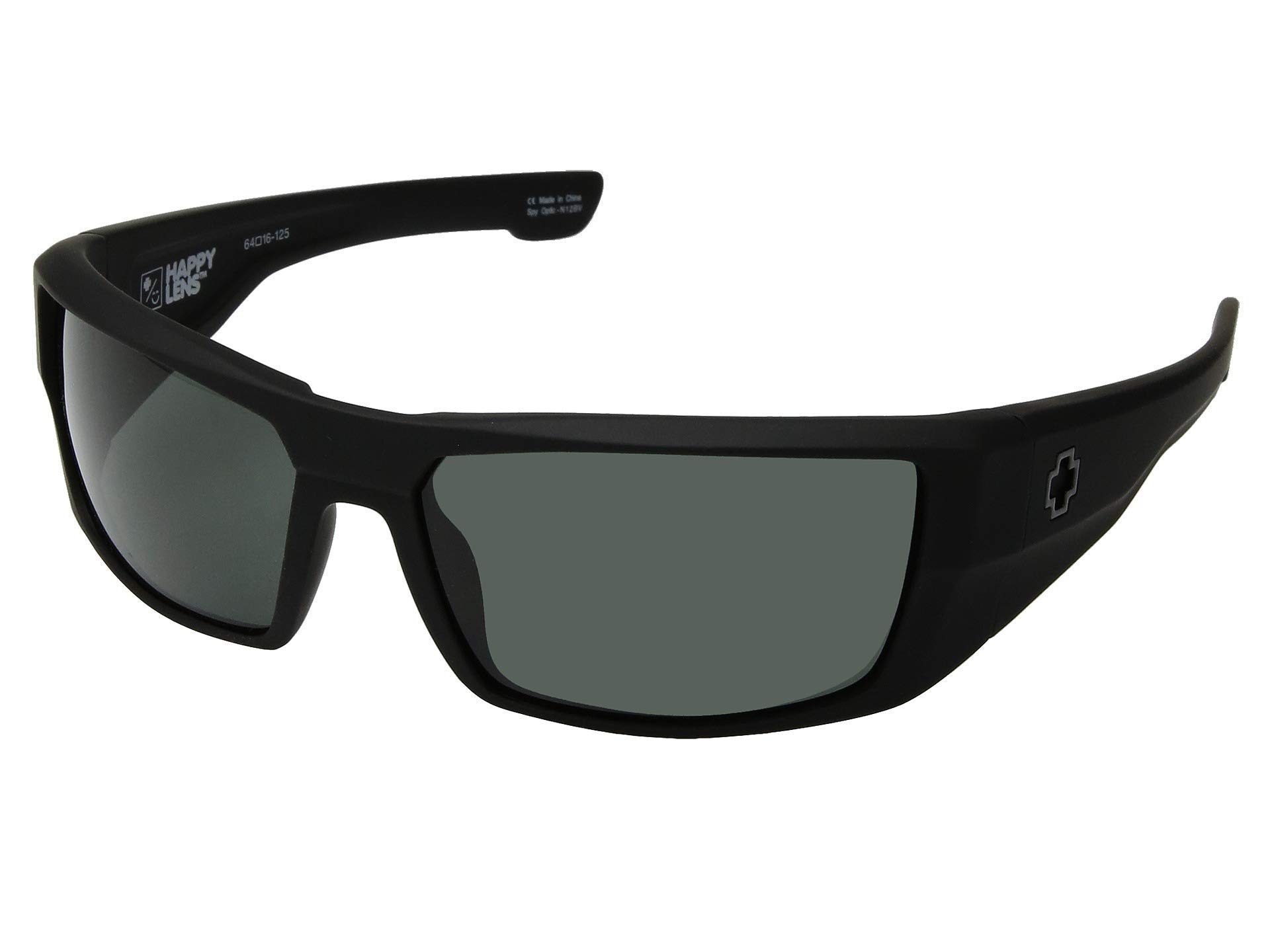 Amazon.com: Spy Dirk Soft Matte Black Happy Gray Green Sunglasses ...